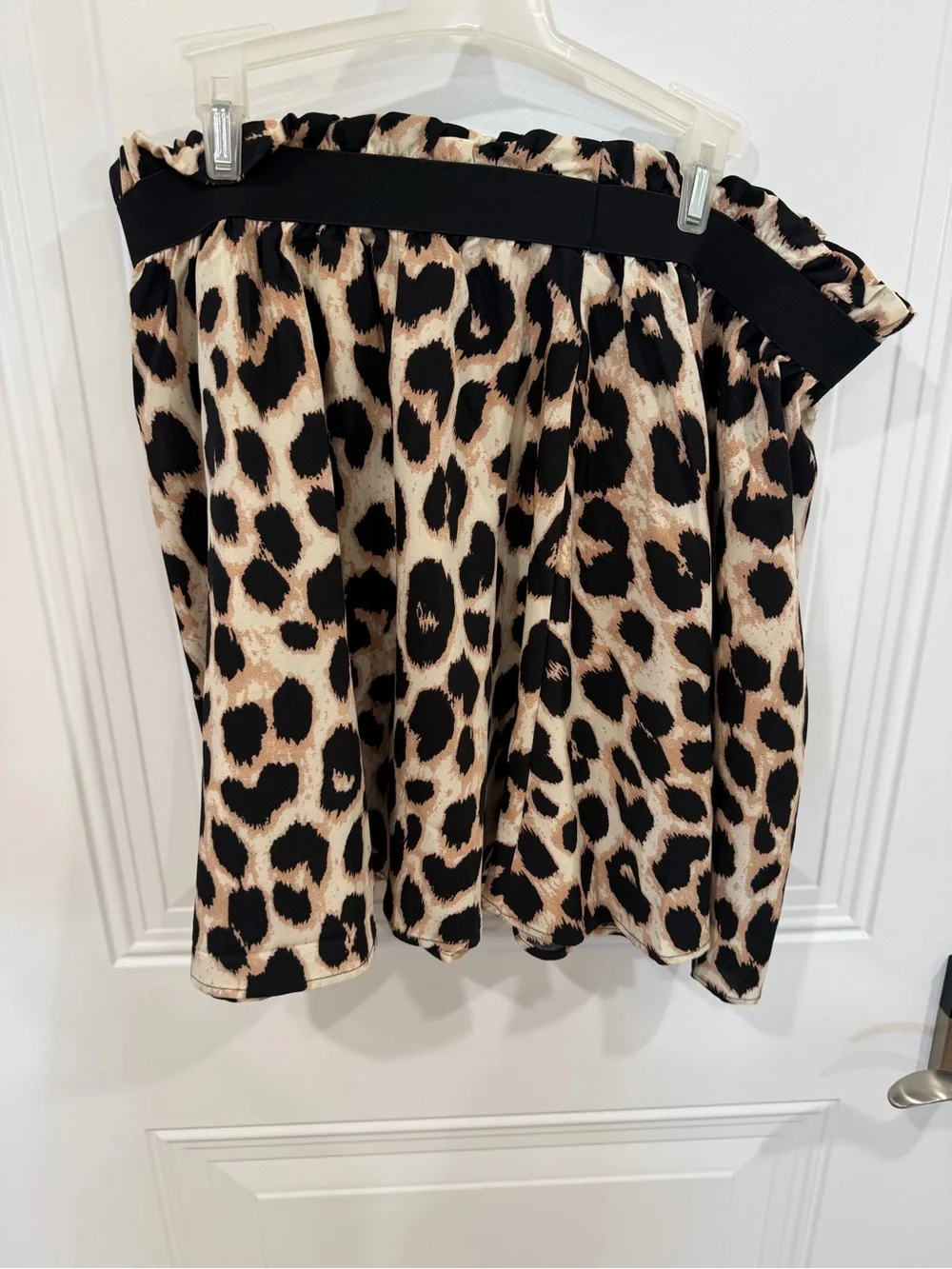 SHEIN | Skirts | Womens Leopard Print Elastic Waist Skirt Black Tan Xl ...